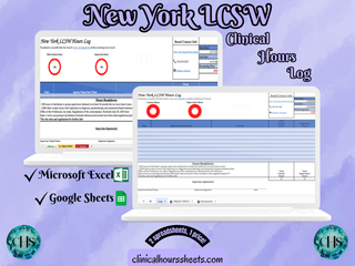 New York, LCSW Hours Tracker, Clinical Supervision Log for Master ...